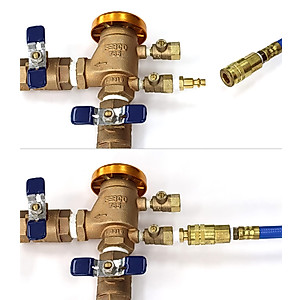 Industrial Style Plug to Male NPT Fittings | Adapters to Winterize Blow out Backflow Preventer and Pressure Vacuum Breaker (PVB) for Sprinkler Systems (Solid Lead-Free Brass)