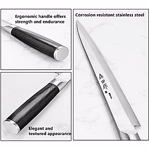 CHUYIREN Sushi Knife Sashimi Knife- 9.5 inch(240mm) 2PK, Wooden Handle And Wenge Wood Handle