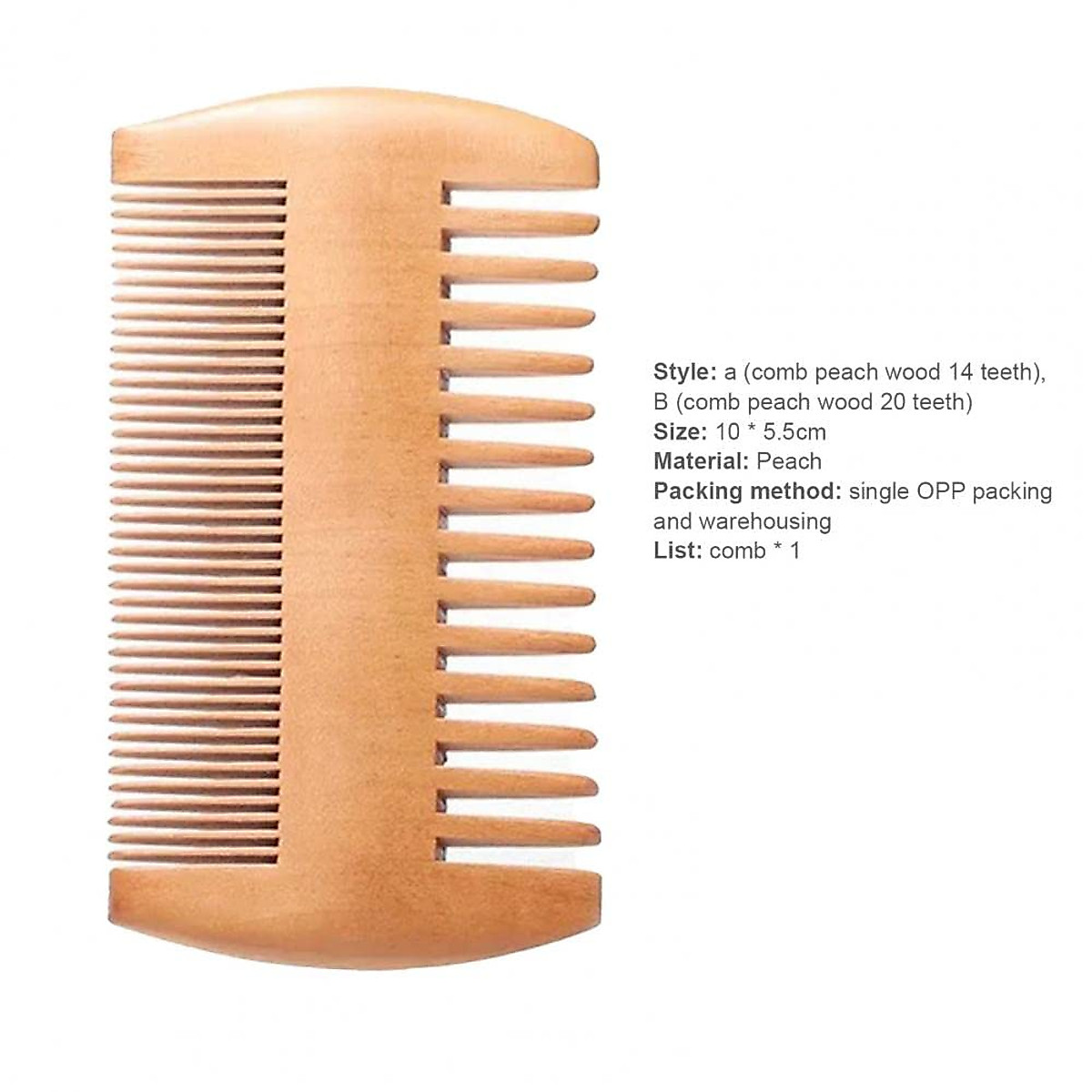 Natural Wood Hair Brush Hair Comb For Men Beard Care Anti-Static Wooden Comb Brushing Hair Care Tools