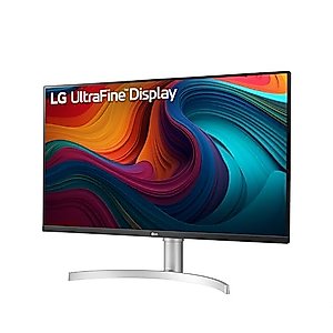 LG 32UN550-W Monitor 32" UHD (3840 x 2160) Display, DCI-P3 90% Color Gamut, HDR 10, AMD FreeSync, Borderless Design, Tilt/Height Adjustable Stand - Silver