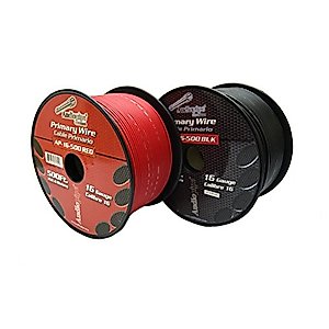 16 Gauge Red & Black 500 Feet Each Primary Power Wire Remote Car Audio Home