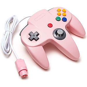 KIWITATA Classic N64 Controller, Retro N64 Wired Joystick Replacement Gamepad Controller for N64 System Video Games Console Pink
