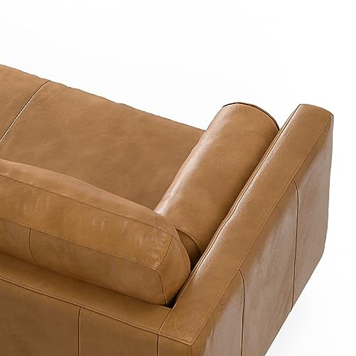 SIMPLIHOME Morrison Right Sectional Sofa in Full-Grain Genuine Leather, Sienna, 102-inches Wide, L-Shaped Leather Couch with Right Chaise for the Living Room and Family Room