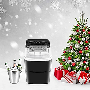 Ice Makers Countertop Ice Machine Maker Countertop for Home/Office/Camping/Mini/Small/Table Top/Tabletop/Electric with Spoon, 26.5 lbs in 24h