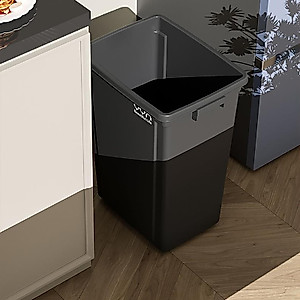 WEECRON Slim Trash Can 3 Gallon Plastic Garbage Can Wastebaskets for Office Kitchen Bathroom, 2 Pack Black