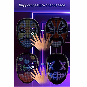 Depointer Life Led Mask with Bluetooth-compatible App Controlled, Customizable Shining Mask