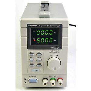 Tekpower TP3005P Programmable Linear Type Variable Regulated DC Power Supply, 0-30V at 0-5A
