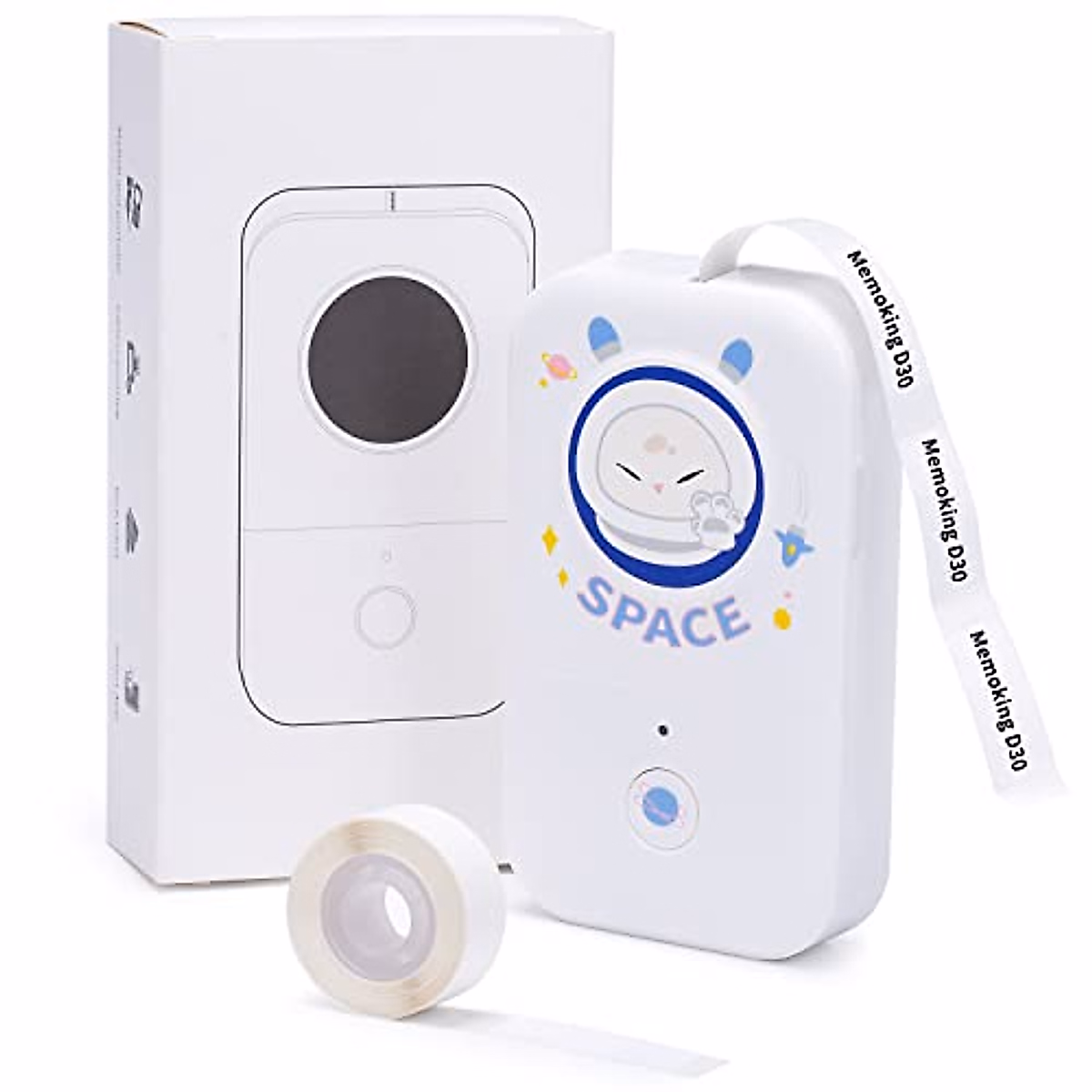 Memoking D30 Cute Label Maker - Upgraded D30 Thermal Label Printer Bluetooth Thermal Label Maker Thermal Label Maker Machine, Compact Bluetooth Label Sticker Printer