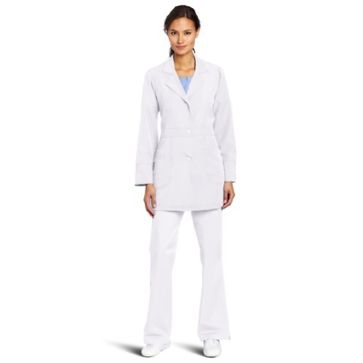 WonderWink Women's Utility Girl Stretch Lab Coat, White, Medium