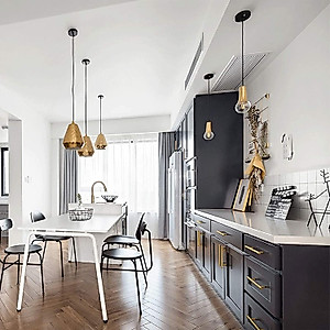 Haliwu 30 Pack Cabinet Handles Brass Gold Cabinet Pulls 3 Inch Hole Center Drawer Pulls Modern Bar Dresser Handles for Bathroom Kitchen Bedroom