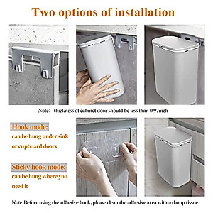 Ronnaquetta 2.4 Gallon Kitchen Compost Bin with Lid and 225 Count 4 Gallon Drawstring Garbage Bags, Food Waste Bin Compost Trash Can Compost Bin for Kitchen Hanging Compost Bin (Grey)