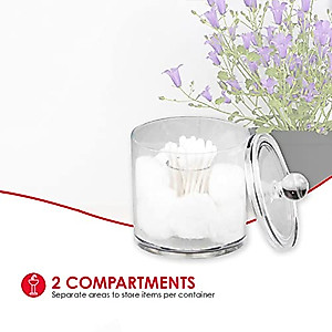 Home Basics Acrylic Cotton Ball and Swab Holder, Q-tip Storage Organizer, Clear