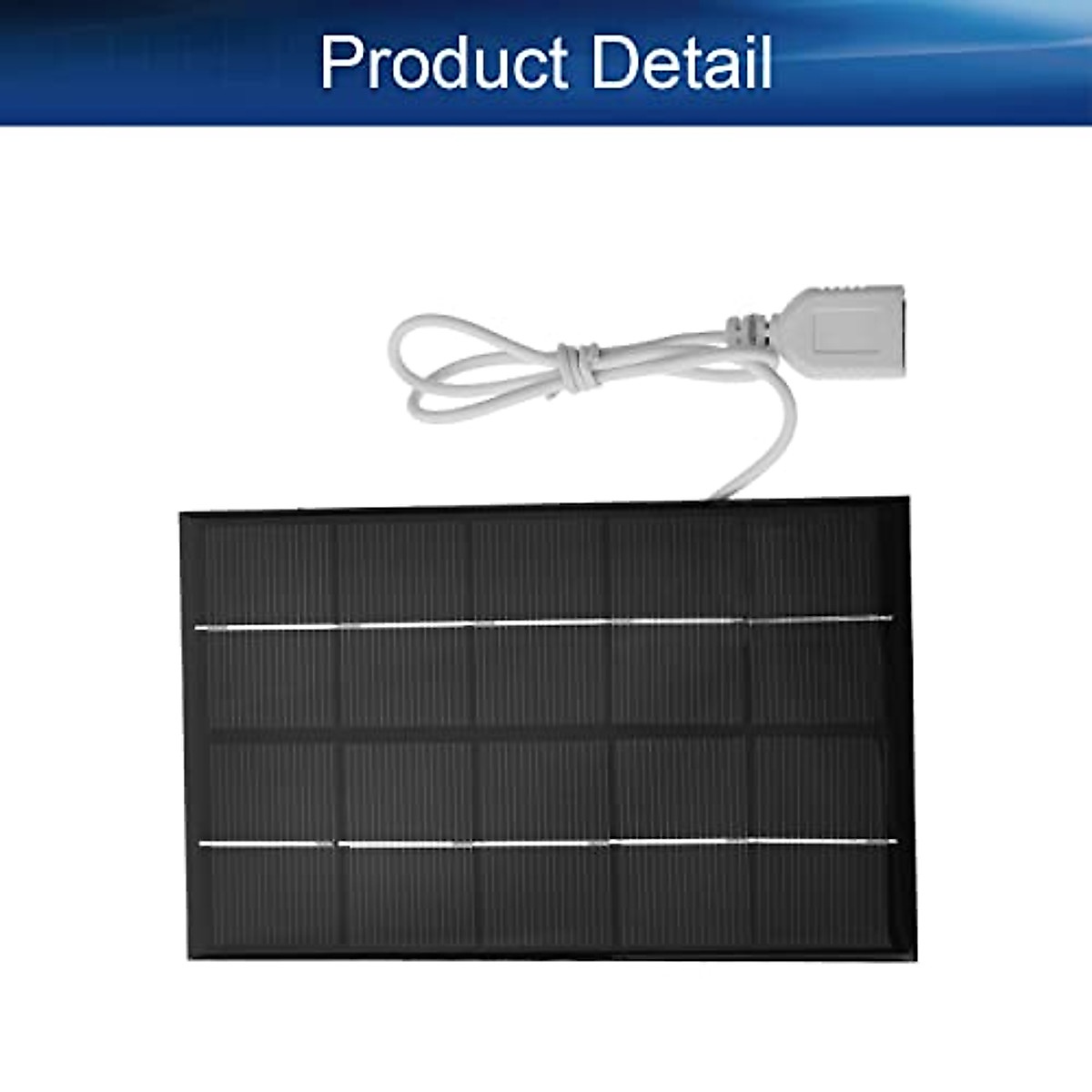 Heyiarbeit 1 Pcs 5V 2W Mini Polysilicon Epoxy DIY Solar Panel Module 88mm x 142mm/3.46" x 5.59" with Wire USB Port Plug for Current Output