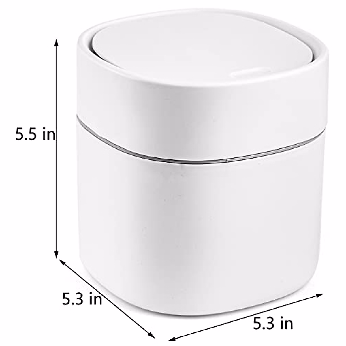 Lawei 2 Pack Mini Trash Can with Lid, 2 Liter/0.5 Gallon Countertop Trash Can Wastebasket Desktop Garbage Can for Bathroom Vanity, Desktop, Kitchen, Tabletopand Office