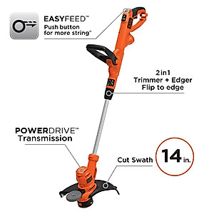 BLACK+DECKER String Trimmer, Electric, 14-inch (BESTE620)