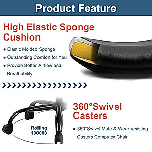 Big and Tall Executive Office Chair - 400lbs Adjustable Height PU Leather Swivel Ergonomic Desk Chair w/Thick Padding Headrest & Massage Lumbar Support Arms for Home Office Black