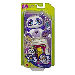 Polly Pocket GTM58​ Flip & Find Panda Compact, Flip Feature Creates Dual Play Surfaces, Micro Doll, Panda Figure & Surprise Reveals, Great Gift for Ages 4 Years Old & Up, 10.0 cm*5.0 cm*9.0 cm