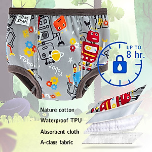 Max Shape 6 Pack Potty Training Underwear for Boys,Washable Baby Boy Toilet Training Pants Training Underwear Fit 2T-6T Blue 5T