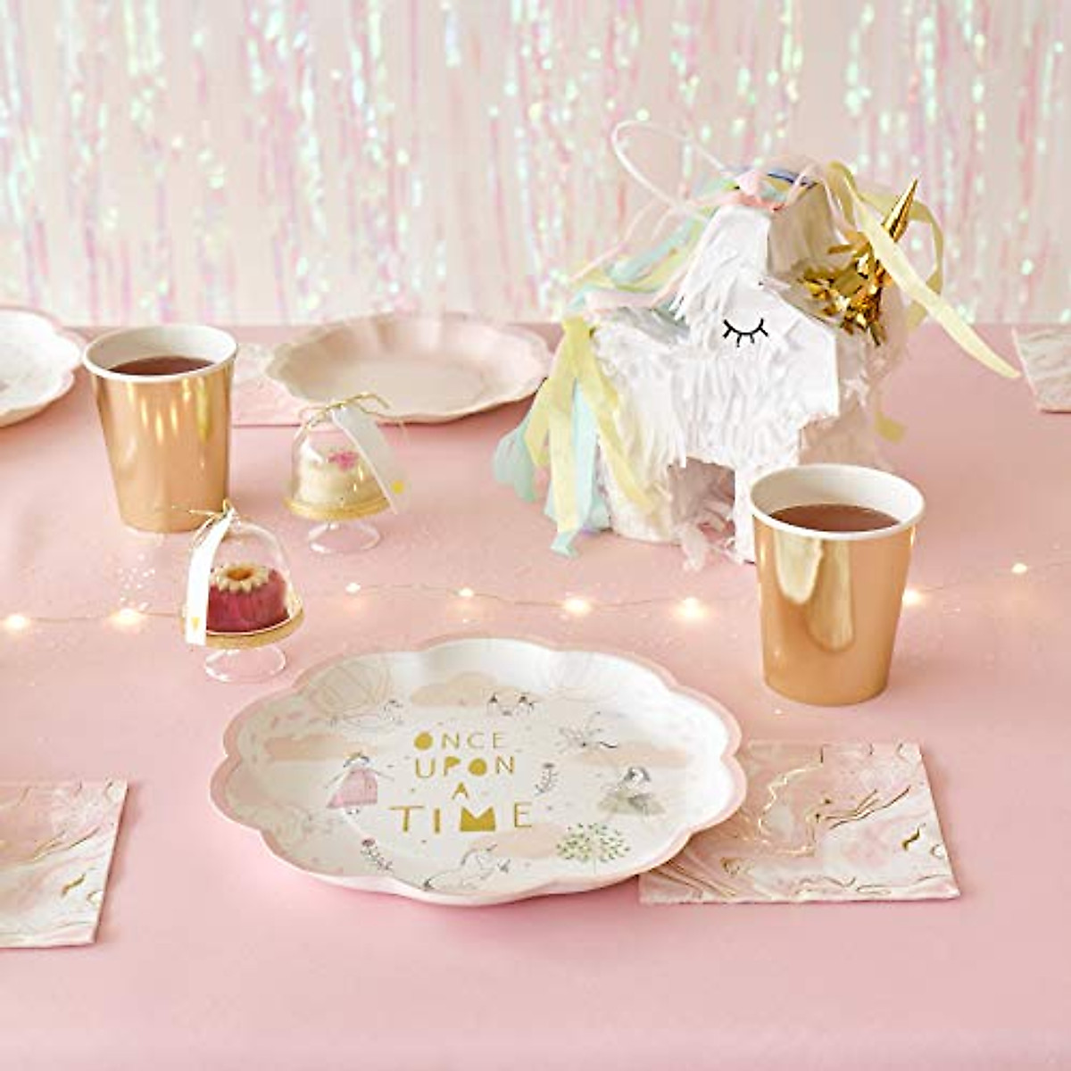 Talking Tables Pink And Gold Party Supplies | Pink Paper Table Cloth | Great For Baby Shower, Girls Party, 1st Birthday And Birthday Celebrations | Paper