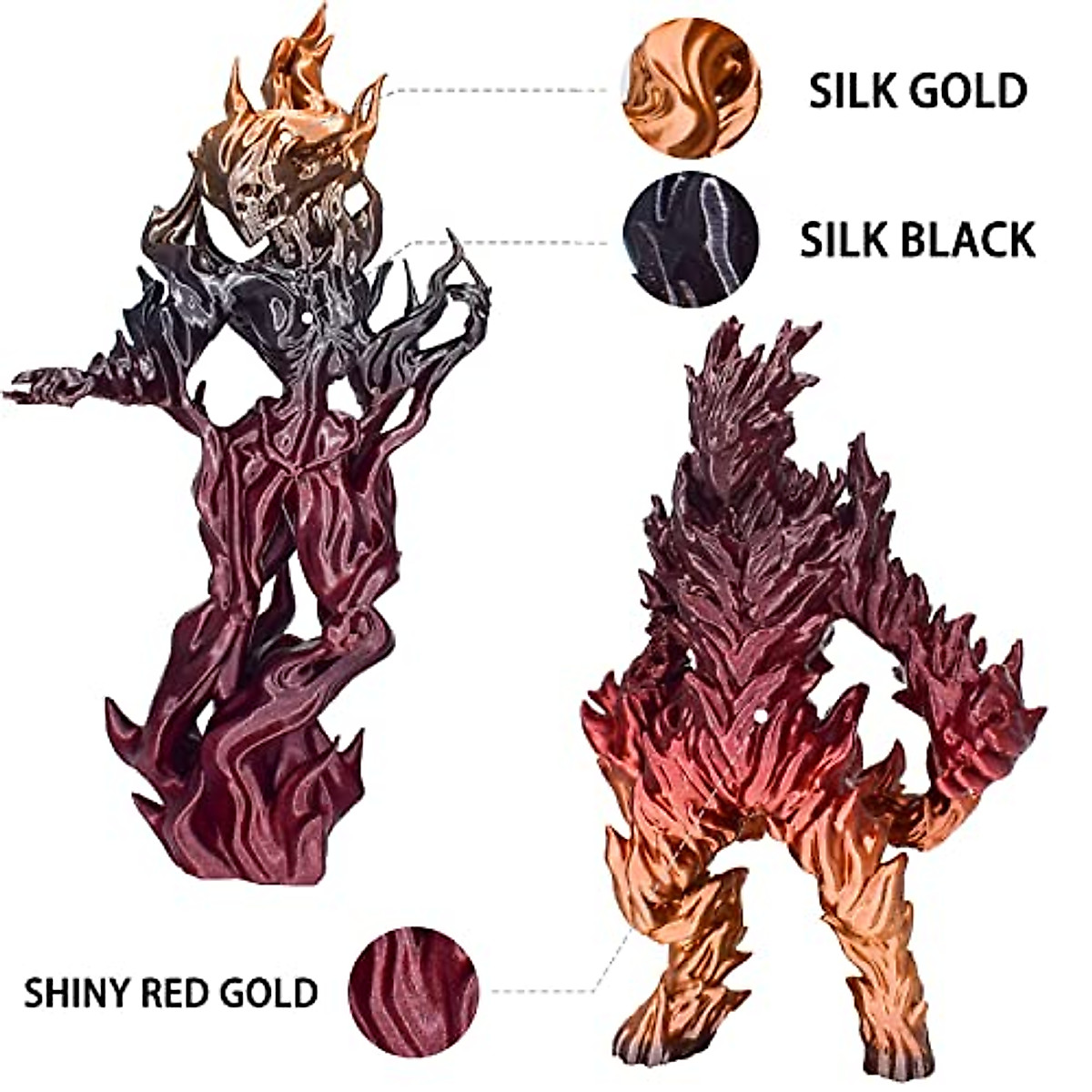 (2 Items) 1kg Silk Gold Shiny Red Black & 1kg Silk Gold Shiny Red PLA Filament, 3D Printer Filament, PLA Filament 1.75mm +/- 0.02mm