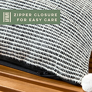 TOWN & COUNTRY TERRA Alara Indoor/Outdoor Decorative Pillow, 14"x20", Black/Ivory