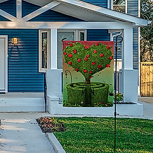 My Little Nest Seasonal Garden Flag Heart Shape Flower Tree Double Sided Vertical Garden Flags for Home Yard Holiday Flag Outdoor Decoration Farmhouse Banner 12"x18"