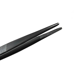 Diamond Tweezers Gemstone Black Anodized Tweezer 6-1/2" Slide Lock Large Tip for Gem and Jewelry Precision for Sorting Quality Control and Inspection Larger Size Diamonds Gems Stones Beads By JTS