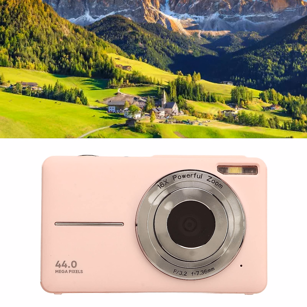 Digital Camera, HD 1080P Pocket Digital Camera with 2.4 Inch IPS Display, Compact Point and Shoot Camera Support 16X Digital Zoom, Portable Video Camera for Beginners, Kids (Pink)