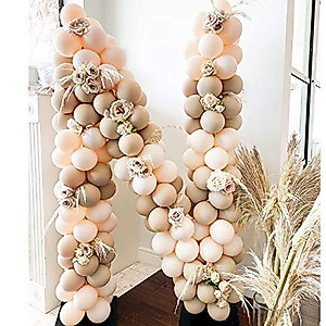 Blush Ivory Balloons Garland Kit Pastel Ivory Nude Brown Rose Gold Metallic Double Stuffed Balloons Arch kit for Bridal Engagement Baby Shower Birthdays Weddings Boho Party Decoration