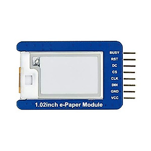 waveshare 1.02inch E-Ink Display Module Compatible with Raspberry Pi4B/3B+/3B/2B/B+/A+/Zero/Zero W/WH/Zero 2W 128×80 Resolution Black/White Dual-Color SPI Interface Supports Partial Refresh