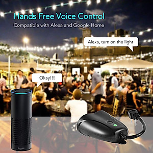 Outdoor Smart Plug, MXQ WiFi Smart Outlet with 2 Individual Sockets Works with Alexa Echo Google Home, IP44 Waterproof 2.4GHz Remote Control WiFi Smart Socket with Timer Function, FCC/RoHS Certified