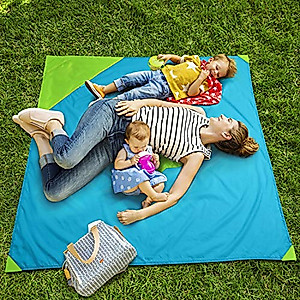 Munchkin Brica Go Play Portable Baby Travel Playmat, 58” x 58”, Blue/Green , 2 Piece Set