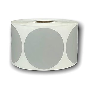 Grey 3 inch (3") Round Direct Thermal Multi Purpose Labels | 1" Core | Permanent Adhesive | NO Ribbon Needed | Compatible with Zebra Eltron Rollo Munbyn Printers | 1 Roll 500 Labels
