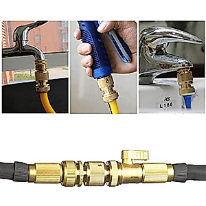 SHOWNEW Garden Hose Quick Connector Male Hose End Adapters Solid Brass 3/4 inch GHT Thread Water Hose Fitting Repair Replacement, Male Only, 3PCS