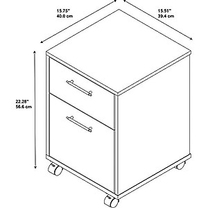 Bush Furniture Key West 2 Drawer Mobile File Cabinet, Washed Gray