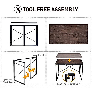 XRESLUCO Desk, Computer Desk 39", Folding Desk Easy to Assemble, Small Office Desk for Small Spaces/Home Office