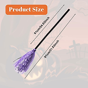 Reicyfang 2pcs Halloween Witch Broom, Realistic Witches Broom Costume Prop, Plastic Witch Broomstick Cosplay Broom Props, Halloween Costume Haunted House Decoration, Witch Flying Broomstick