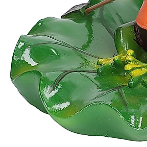 CHICIRIS Floating Leaf Frogs Ornament, Lifelike Durable Waterproof Resin Floating Frogs Leaf Exquisite High Grade Simulation for Garden Pool