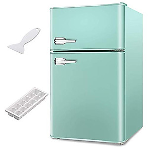 LHRIVER 3.2 Cubic Feet Compact Refrigerator with Freezer,Adjustable Mechanical Thermostat, Energy Saving, Compact Beverage Refrigerator with LED Use for Dorm, Apartment