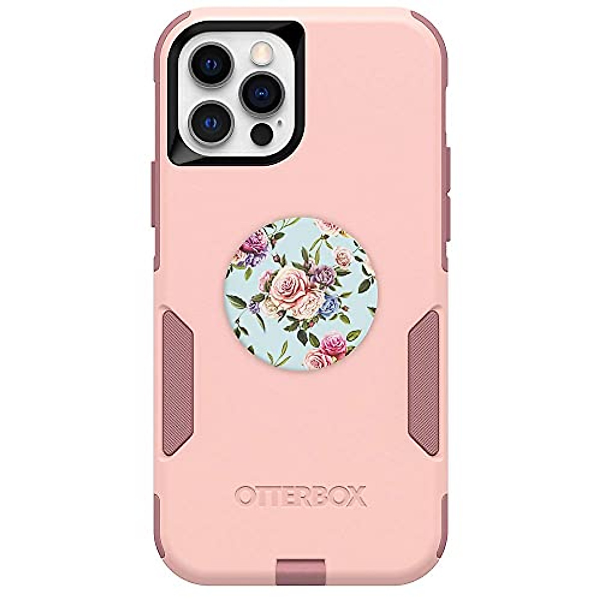 OtterBox Bundle: COMMUTER SERIES Case for iPhone 12 & iPhone 12 Pro - (BALLET WAY) + PopSockets PopGrip - (RETRO WILD ROSE)