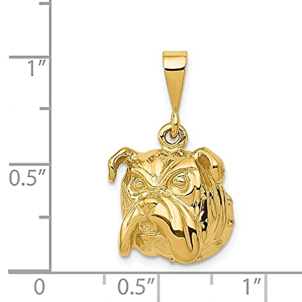 IceCarats 14K Yellow Gold Bulldog Necklace Charm Pendant 26mm x 16mm Only