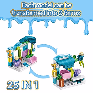 Girls Building Blocks Set Toy, 25-in-1 Princess Toys for Girls Age 6-8, 554PCS STEM Educational Construction Toys Set, Princess Castle Toys Gift for Girls Age 6-12 Years Old