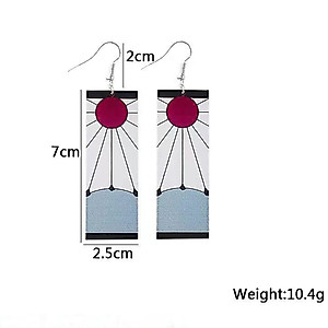 Tanjiro Earrings Hanafuda Tanjiro Cosplay Earrings Anime Jewelry Accessories