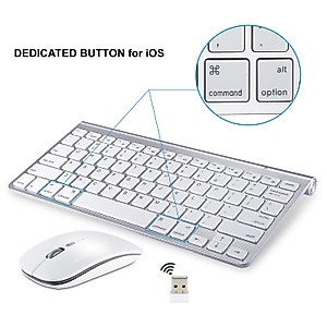 Wireless Keyboard and Mouse Compatible with Imac Macbook Windows Computer and Android Tablets