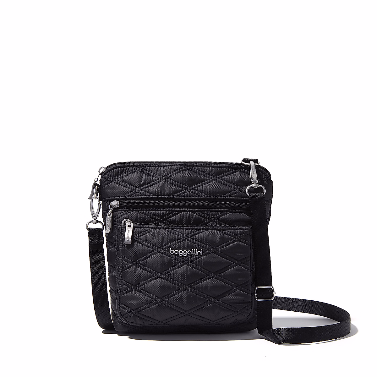 Baggallini Women's Modern Pocket Crossbody, Black Quilt