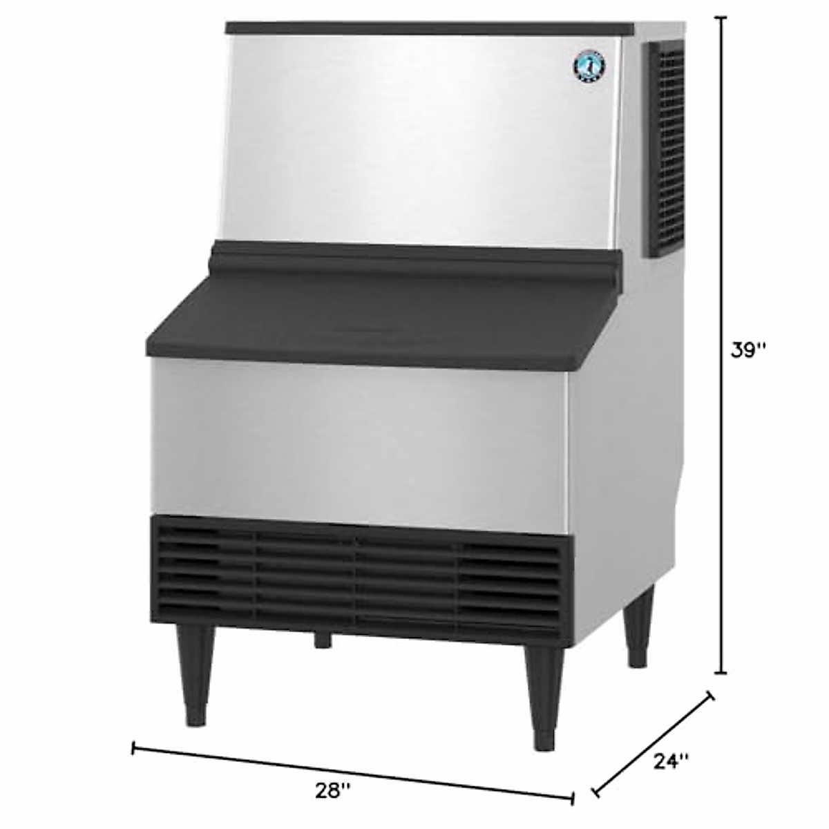 Hoshizaki KM-231BAJ, Crescent Cuber Ice Maker, Air-Cooled, Built in Storage Bin
