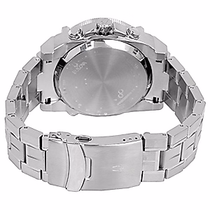 Bulova Men's Precisionist in Stainless Steel with 8-Hand Chronograph Watch, Blue and Yellow Accents, Black Dial Style: 96B175