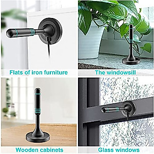 TV Antenna-Indoor Outdoor Digital HDTV Antenna with Magnetic Base, 50+ Miles Range,10ft Coax Cable Amplifier Signal Booster, Support 4K 1080P for All TVs