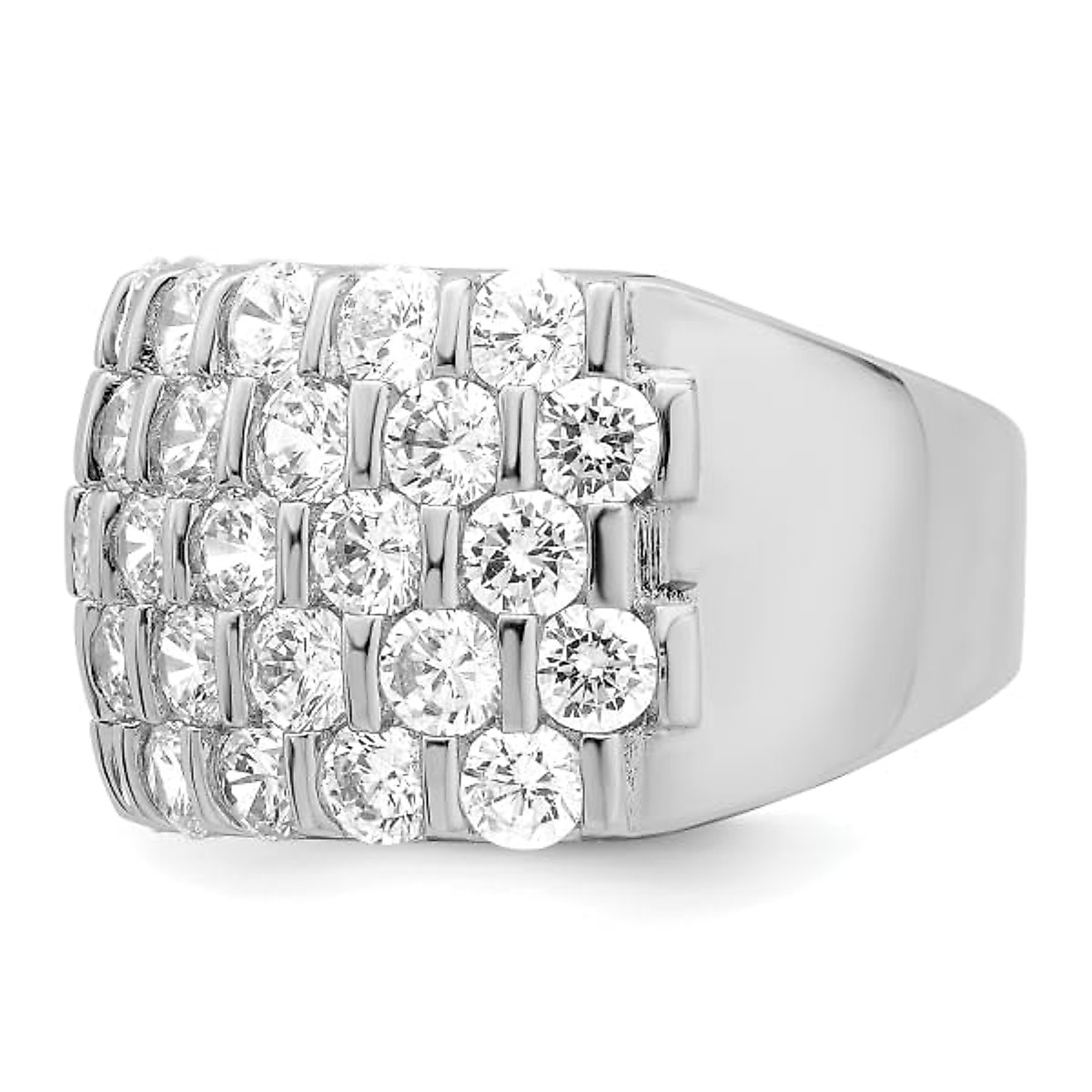 IceCarats 925 Sterling Silver Cubic Zirconia CZ Wide Wedding Band Ring Size 6