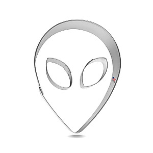 Alien Head With Eyes Cookie Cutter 3 Pc Set B1245 - Foose Cookie Cutters - USA Tin Plated Steel